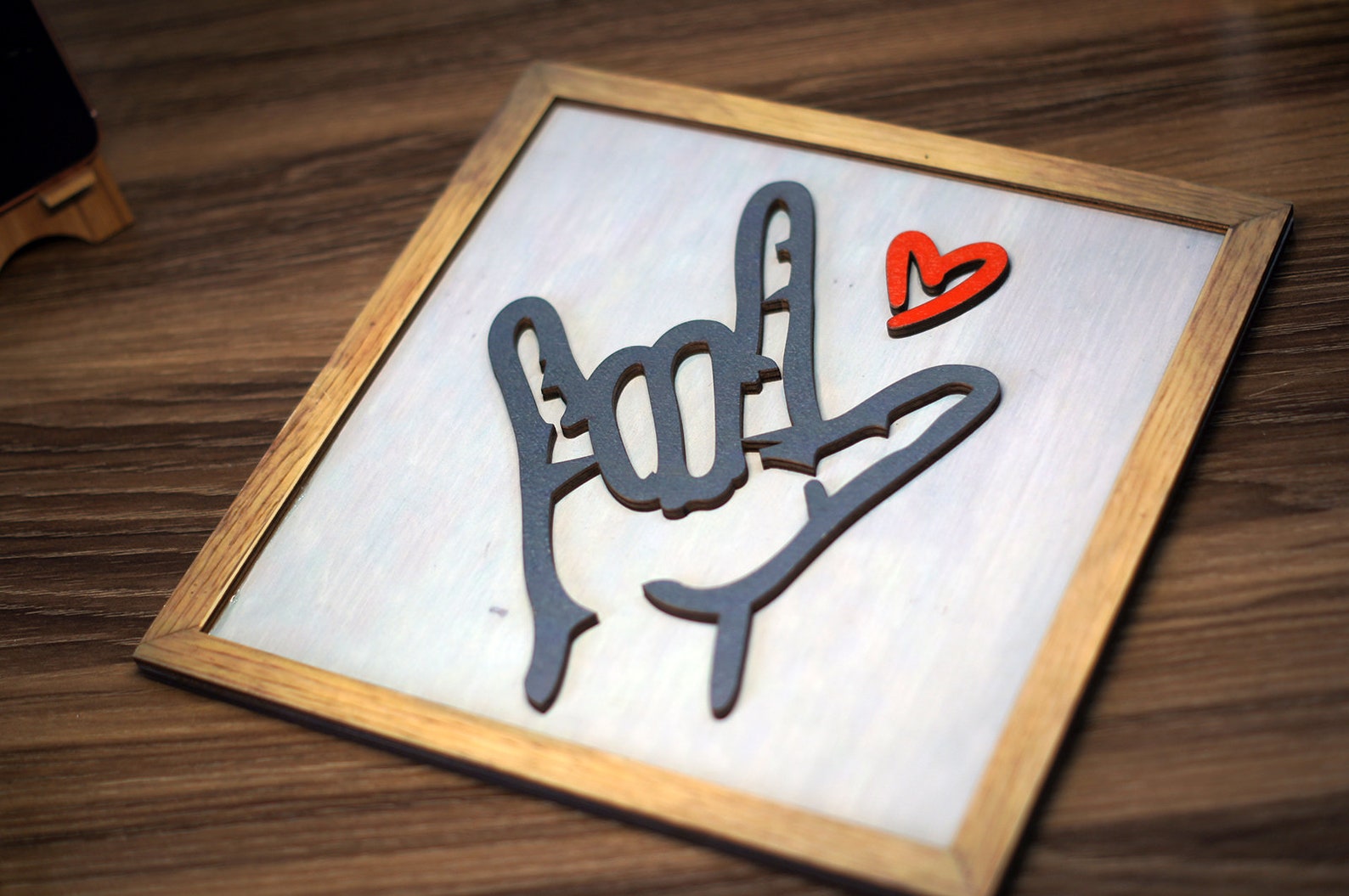 Wooden ASL I Love You Signsign Language Decorlove&peace Hand - Etsy