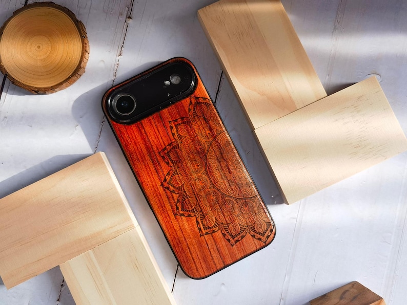 Engravable Mandala Rose Wooden Phone Case for iPhone 17 Series/samsung ...