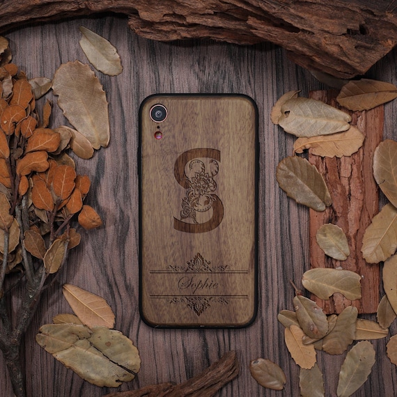 Personalized Name Walnut WOOD FLOWERS Phone Case for Iphone | Etsy