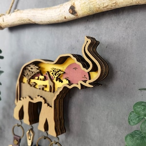 Wooden Animal Key Holder for Wall,minimalist Key Organizer,bear Moose ...