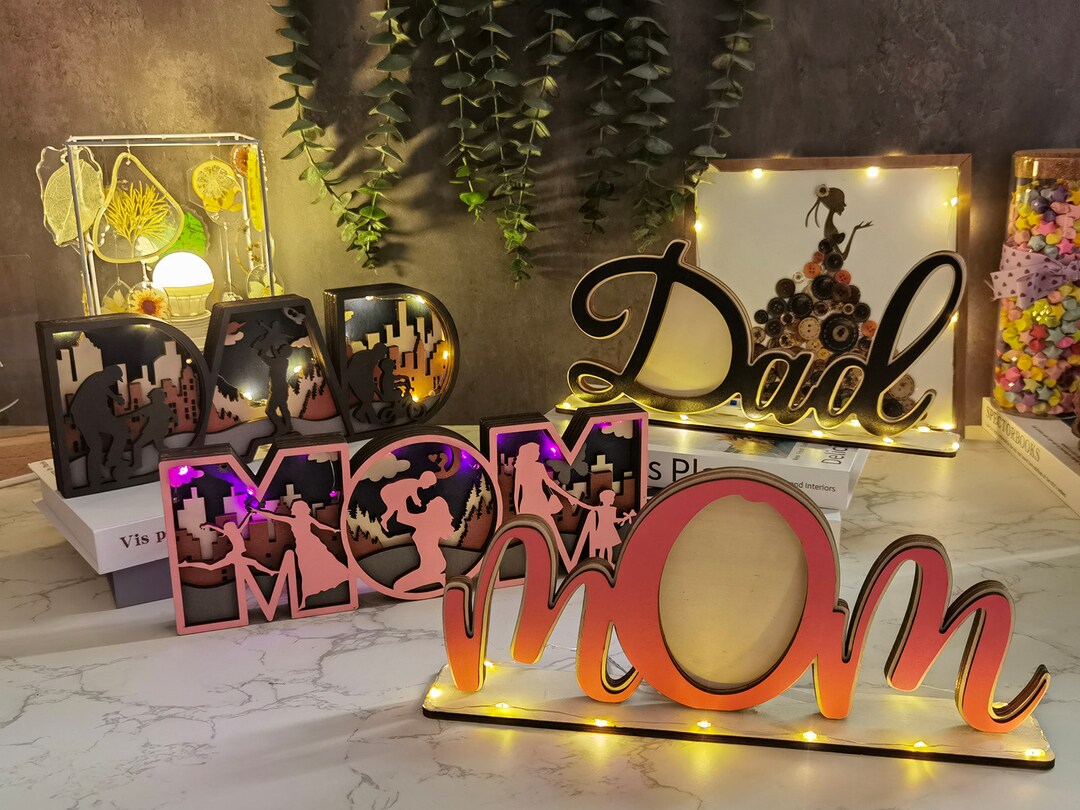 3D Wooden Mom Sign,dad Sign Decor,personal Gift for Mama/papa,mother's ...