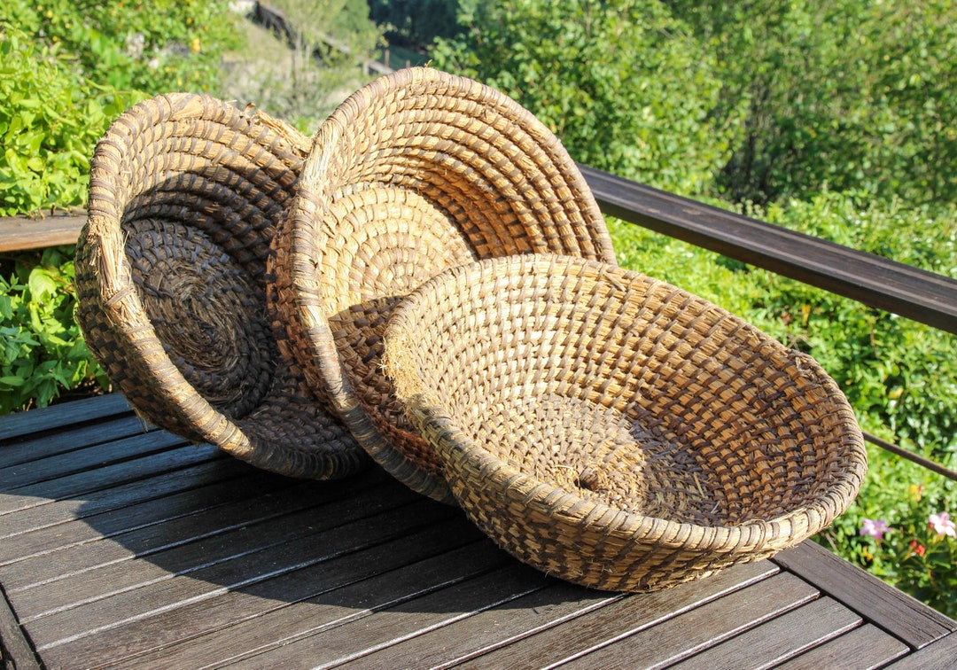Set of 3 Antique French Large Baker's Bread Baskets / Early 1900s Rye ...