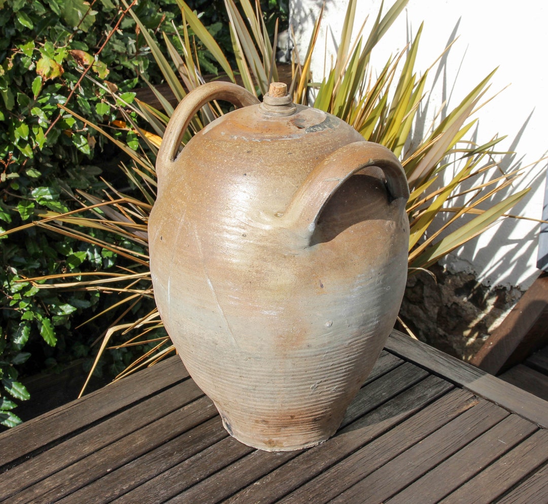 Antique French Extra Large 7.8kg Heavy Handthrown Stoneware Walnut Oil ... Antique French Extra Large 7.8kg Heavy Handthrown Stoneware Walnut Oil ...