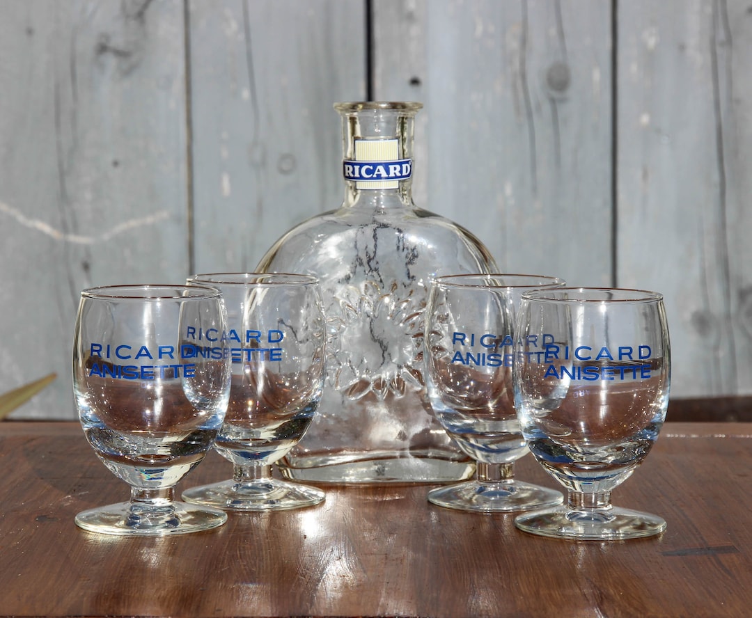 Vintage French Set of RICARD Water Carafe and 4 Anisette - Etsy