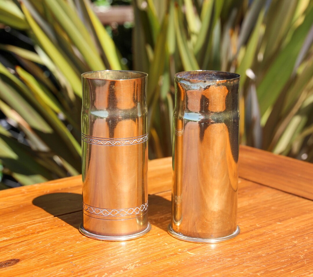 Pair of French WWI Trench Art Small Brass Shell Cases / 2 Mini Brass Vases - Etsy