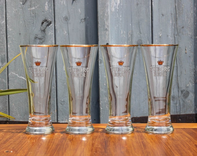 Set of 4 Rare TUBORG Danish Vintage 250ml Beer Glasses - Etsy