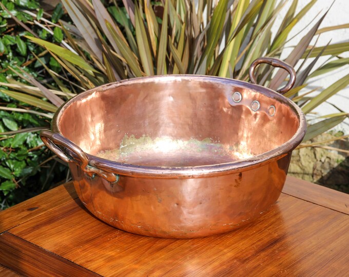 Antique French Large Very Heavy 5.17kg Copper Jam Pan / 1800s French ...