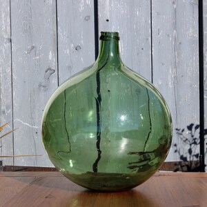 Antique French 10 Litre Demijohn Green Glass Bottle / Late 1800s or ...