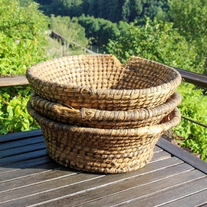 Set of 3 Antique French Large Baker's Bread Baskets / Early 1900s Rye ...