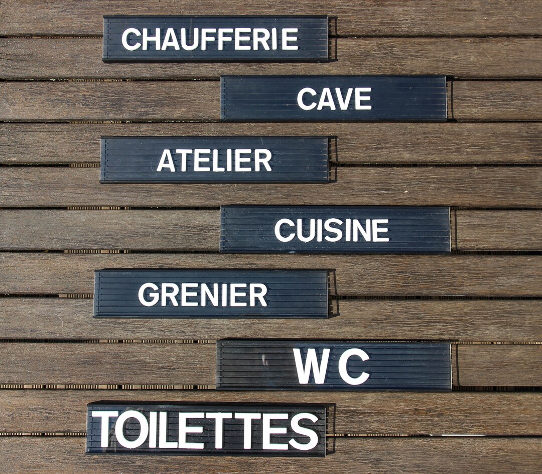 Set of Vintage French Room Display Signs / Vintage French Cave, Grenier ...