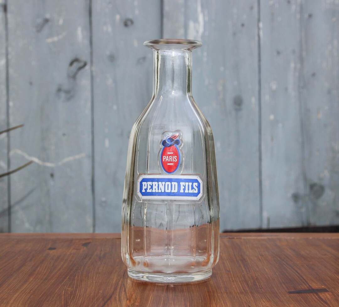 1950s PERNOD FILS French Glass Water Carafe / Vintage French Absinthe ...