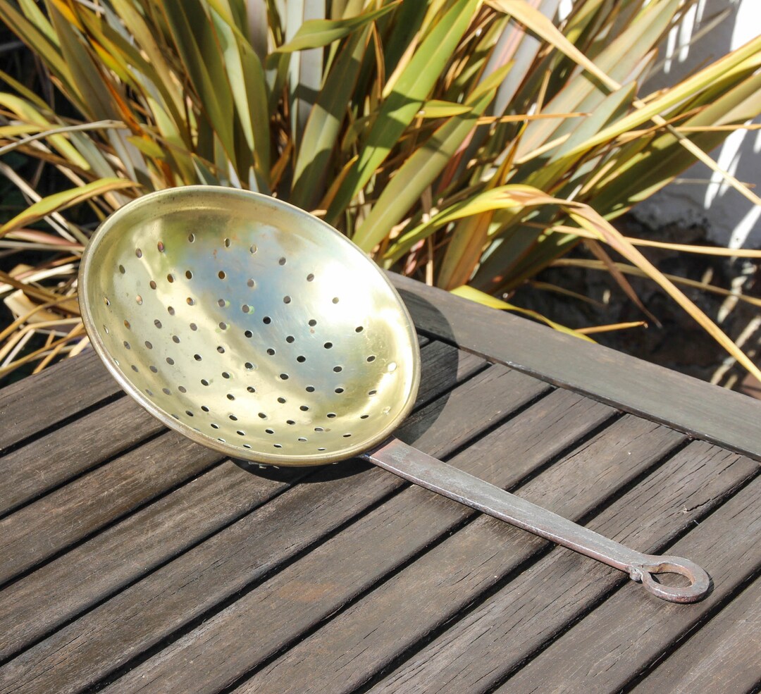 Antique French Large Brass Sieve With Wrought Iron Handle / Late 1800s ...
