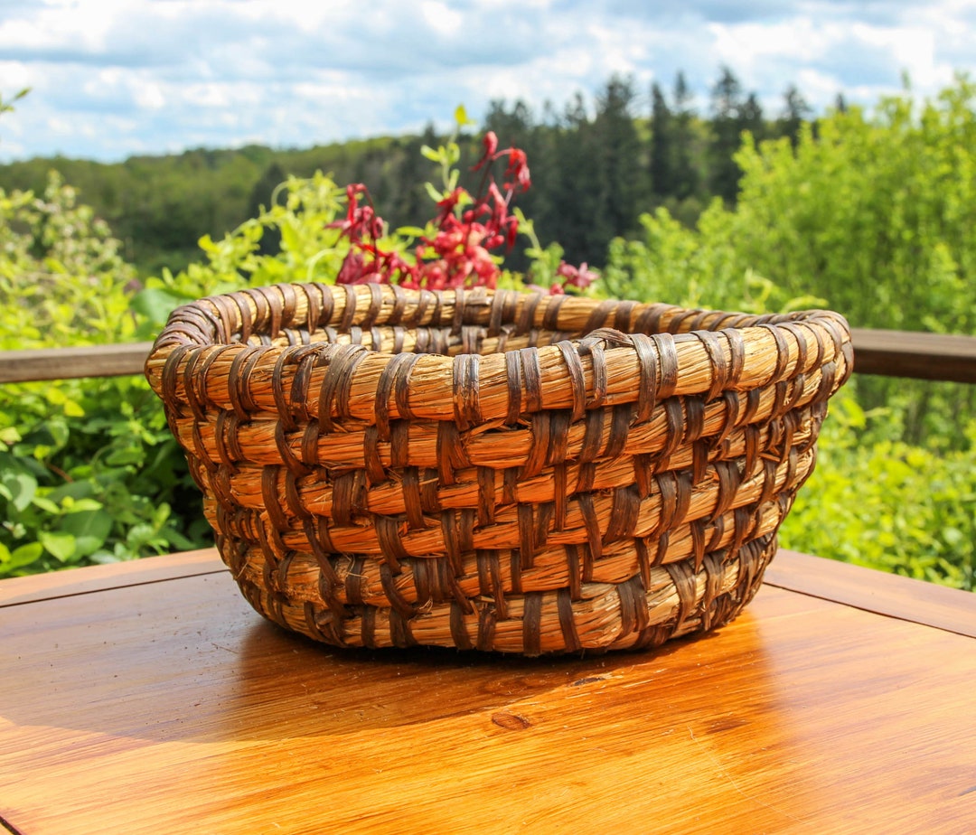 Antique French Baker's Bread Basket / Early 1900s Rye Woven Straw ...