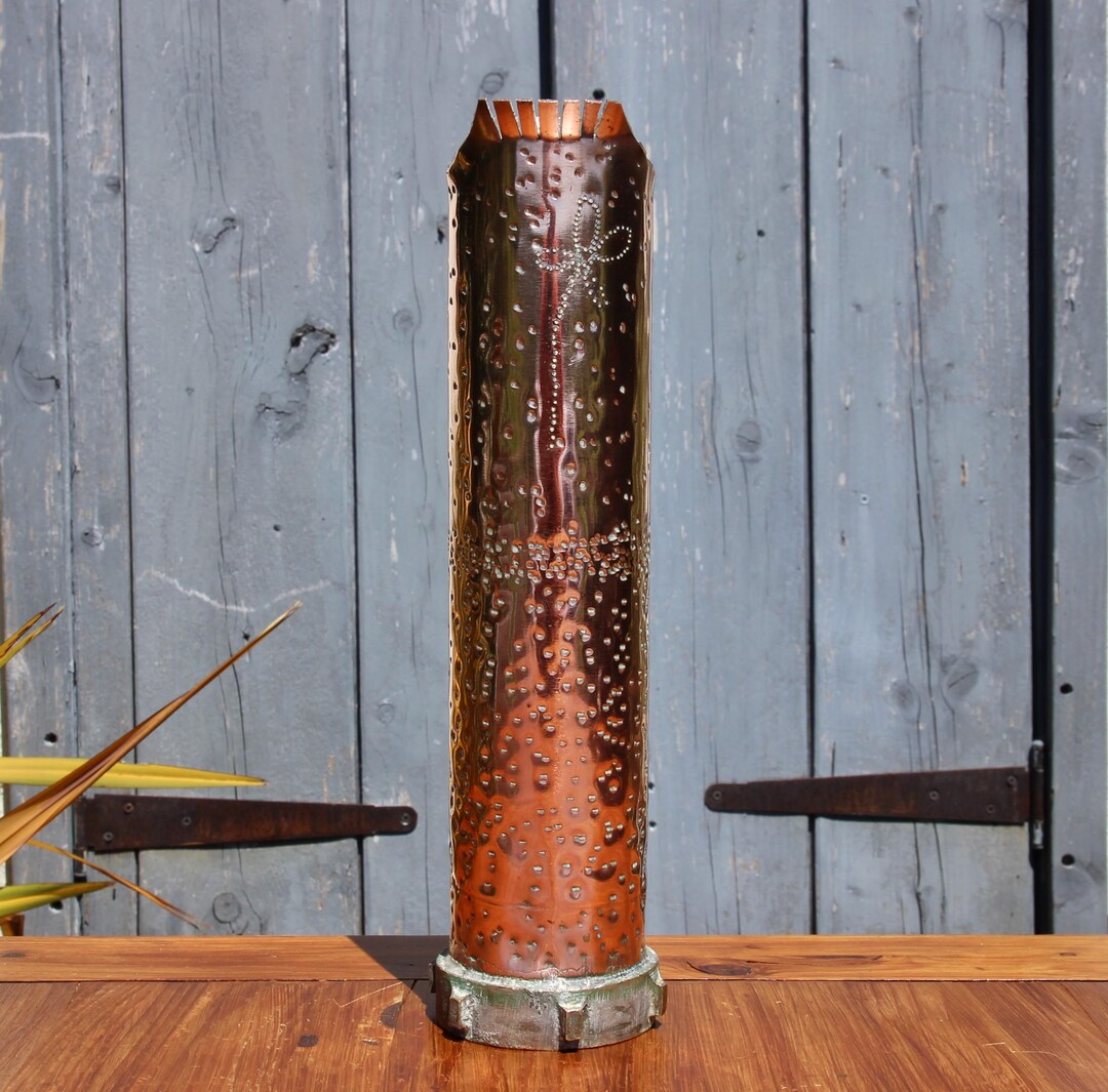 Rare French Sourced WWI Copper Trench Art / Floral Design Antique ...