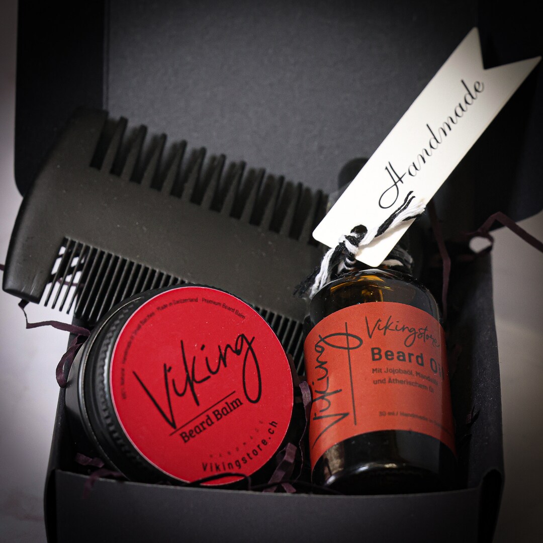 Beard Care Gift Set - Premium Beard Oil - Beard Balm - Beard Comb ...