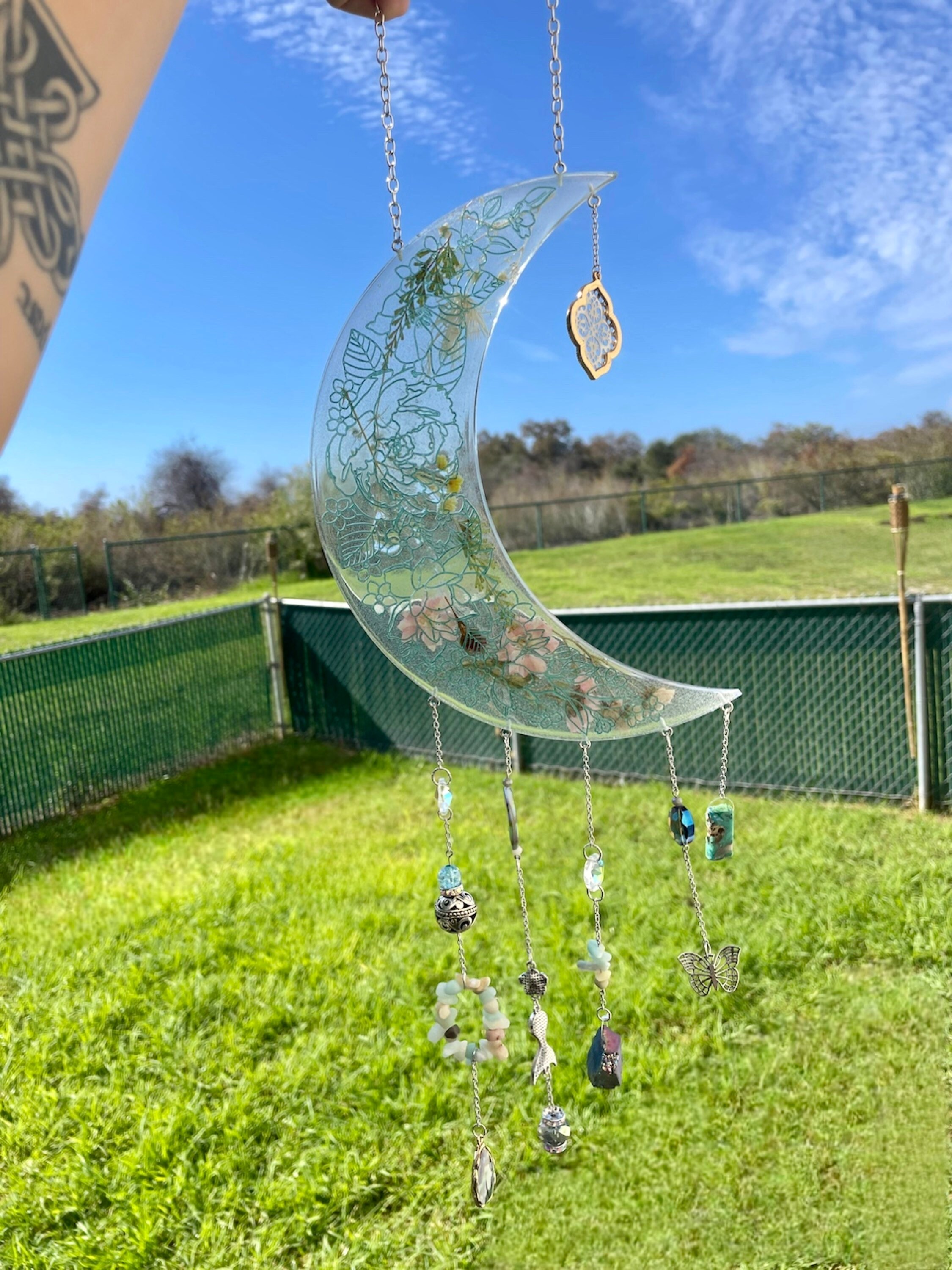 Celestial Resin Moon Mobile Sun Catcher - Etsy