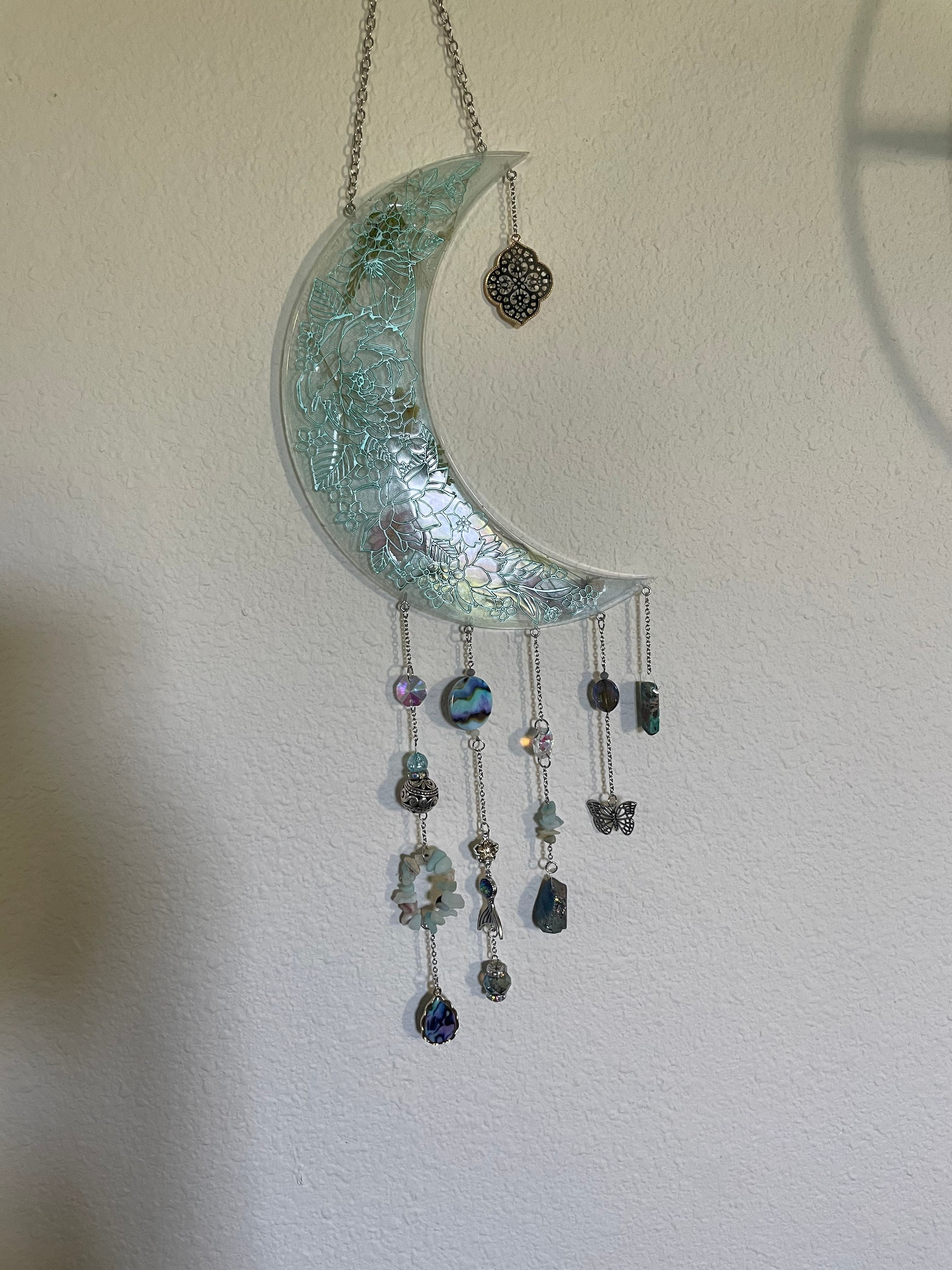 Celestial Resin Moon Mobile Sun Catcher - Etsy