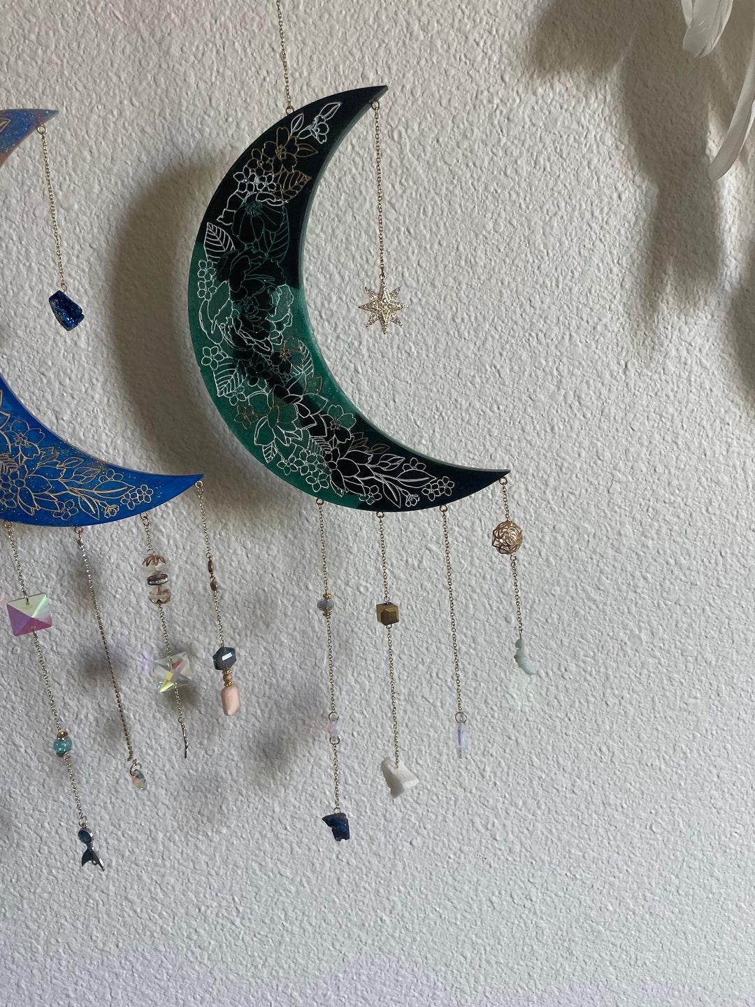 Celestial Resin Moon Mobile Sun Catcher - Etsy