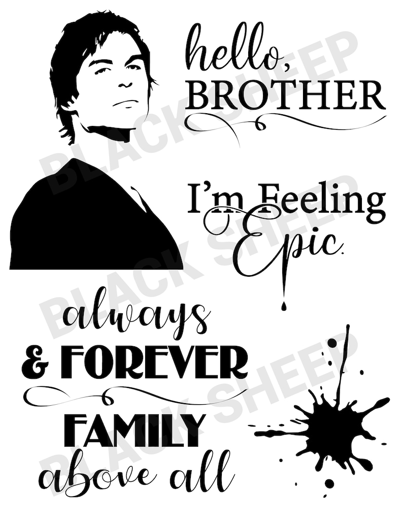 Damon Salvatore Vampire Diaries SVG for T-Shirt Designs | Etsy