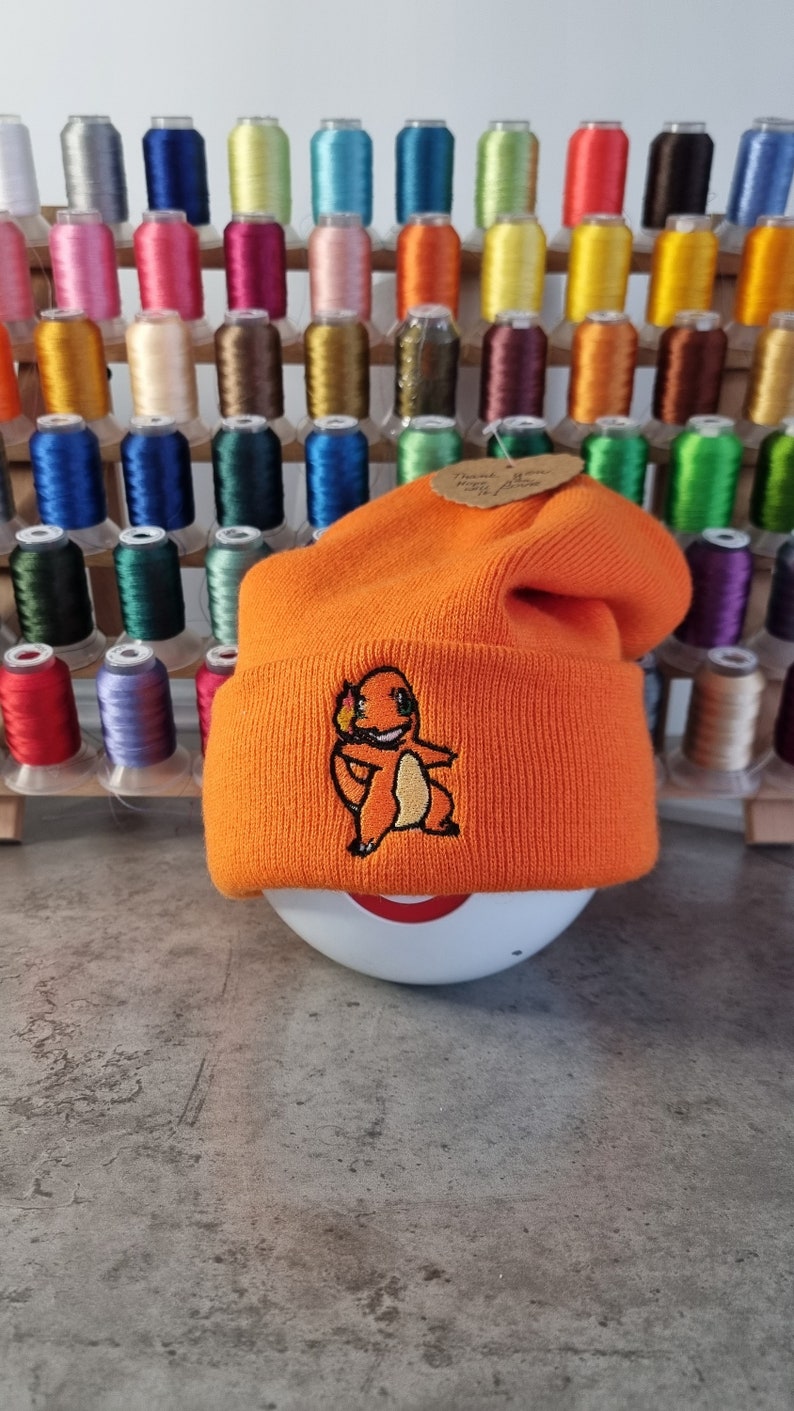 Charmander Hat Embroidered Pokemon Beanie Spring Hat Mint Pokemont ...