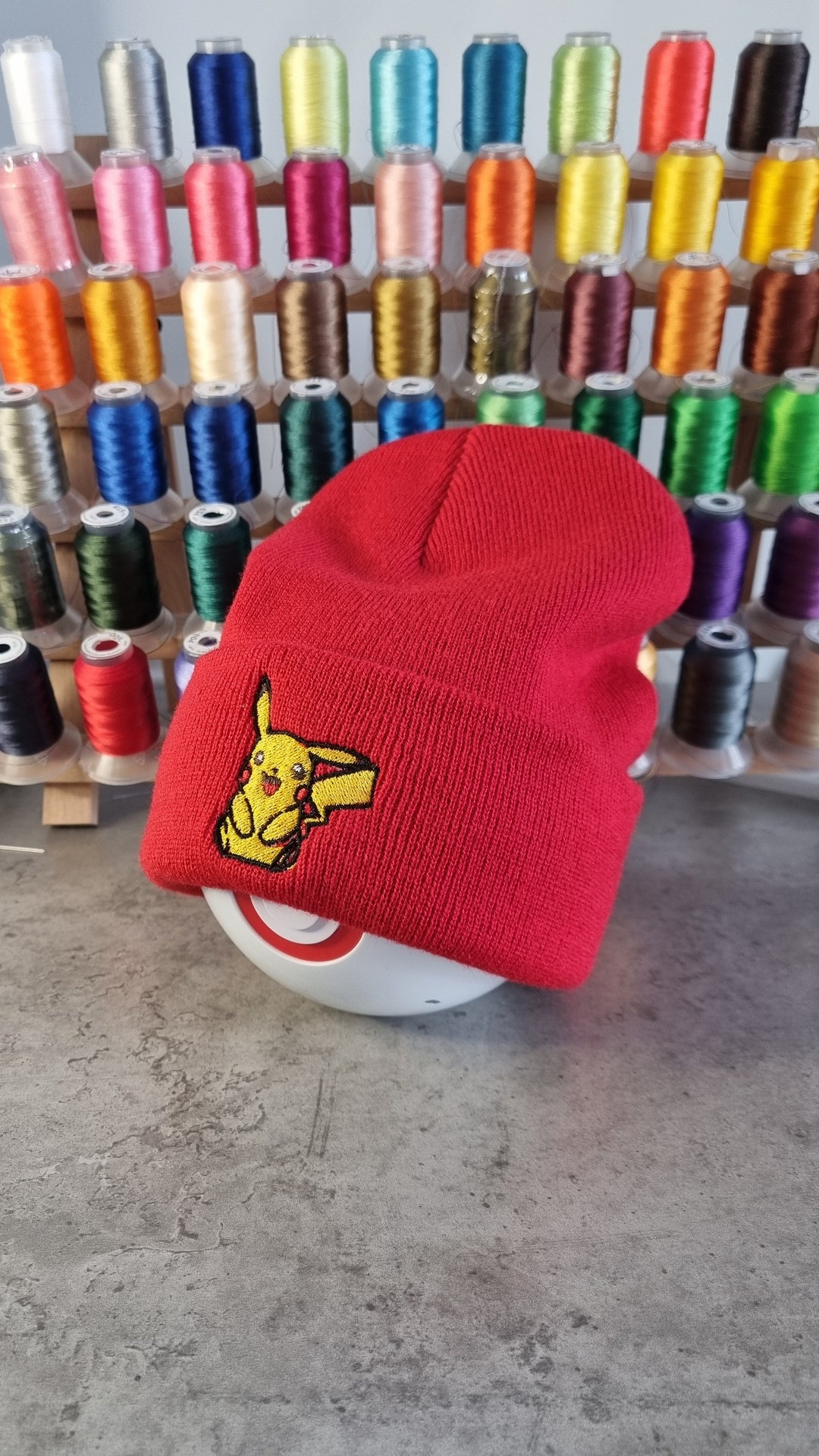 Pikachu Hat Embroidered Pokemon Beanie Winter Hat Pikachu Design OG ...