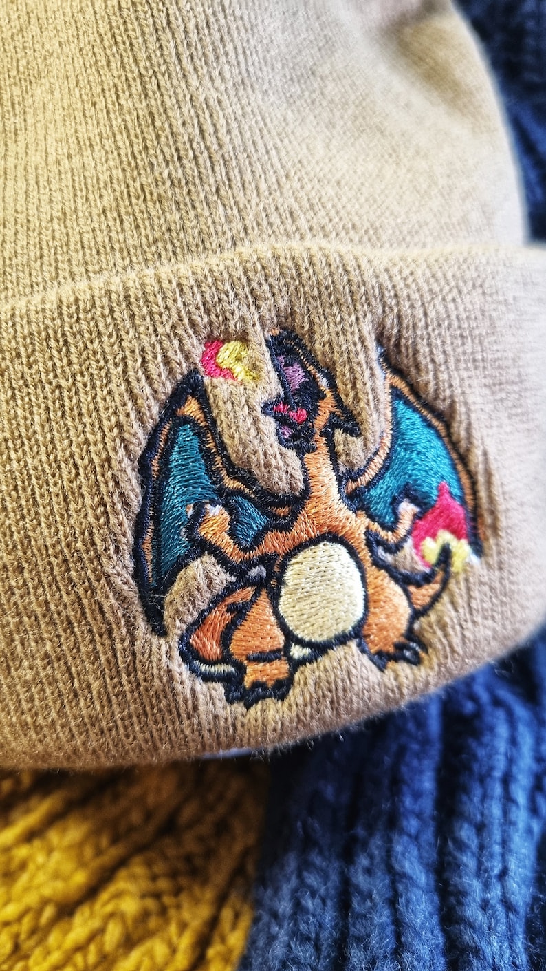Charizard Hat Embroidered Pokemon Beanie Winter Hat Charizard Legendary ...