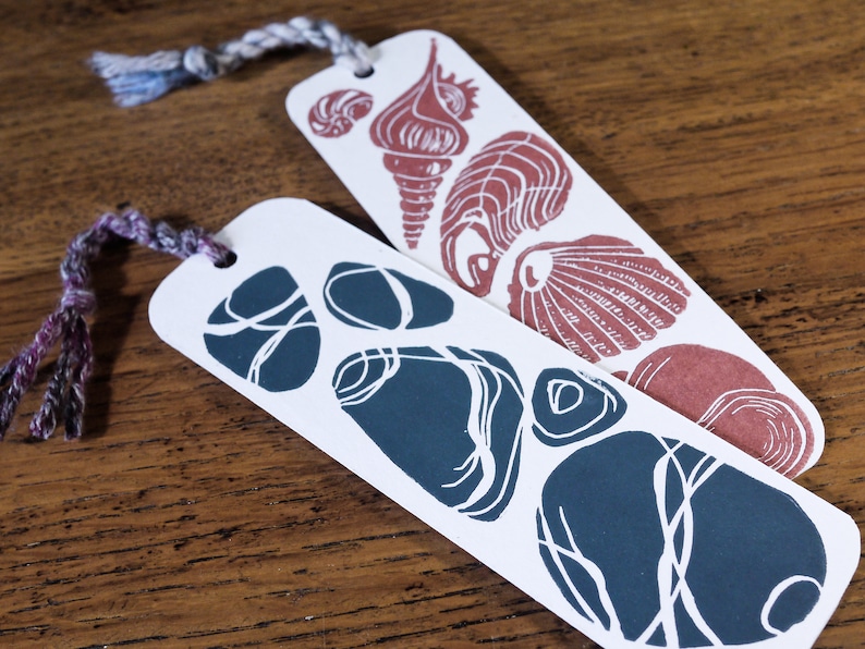 Handprinted Bookmarks Single Sea Shore Collection Charity Art - Etsy