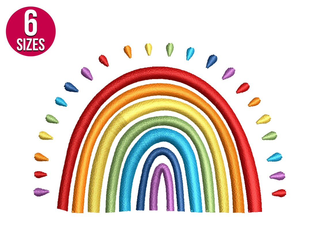 Rainbow Embroidery Design, Machine Embroidery File, Instant Download - Etsy