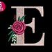 Floral Font Flower Alphabet E Letter Embroidery Design - Etsy