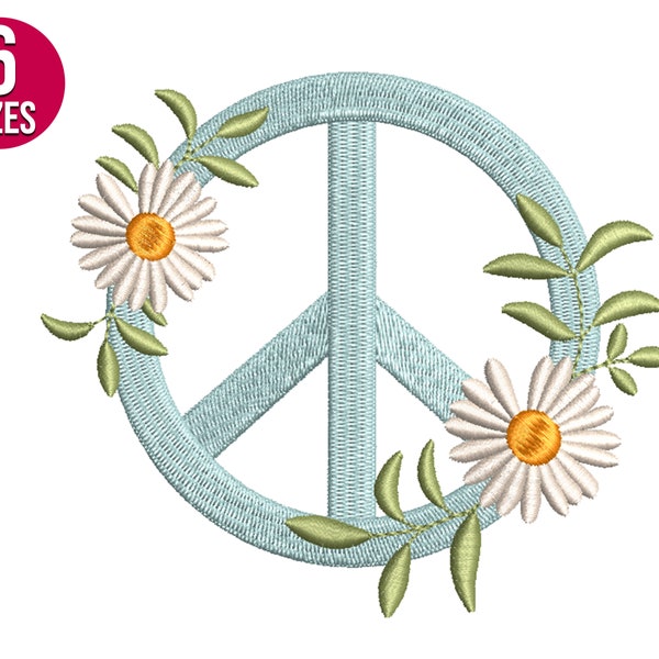 Floral Peace Sign - Etsy