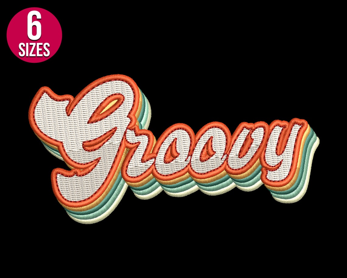 Groovy Embroidery Design Retro Vintage Quote Machine - Etsy