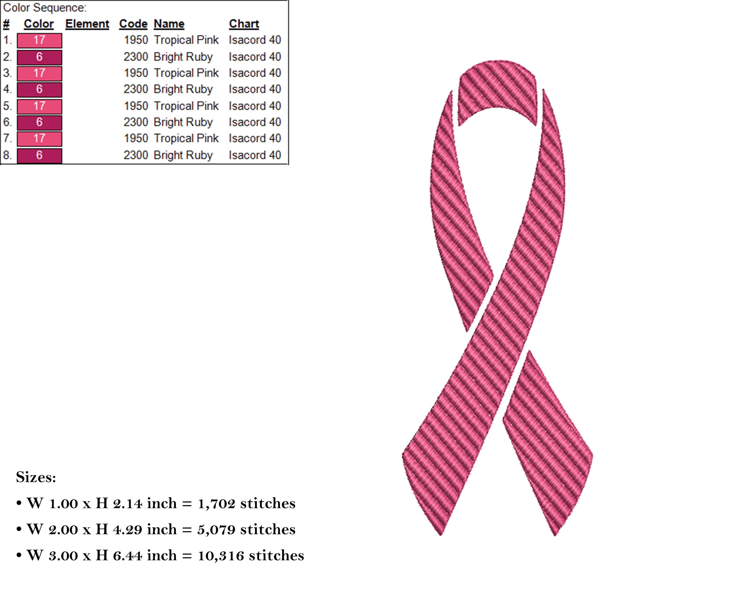 Pink ribbon design Breast cancer awareness Machine | Etsy