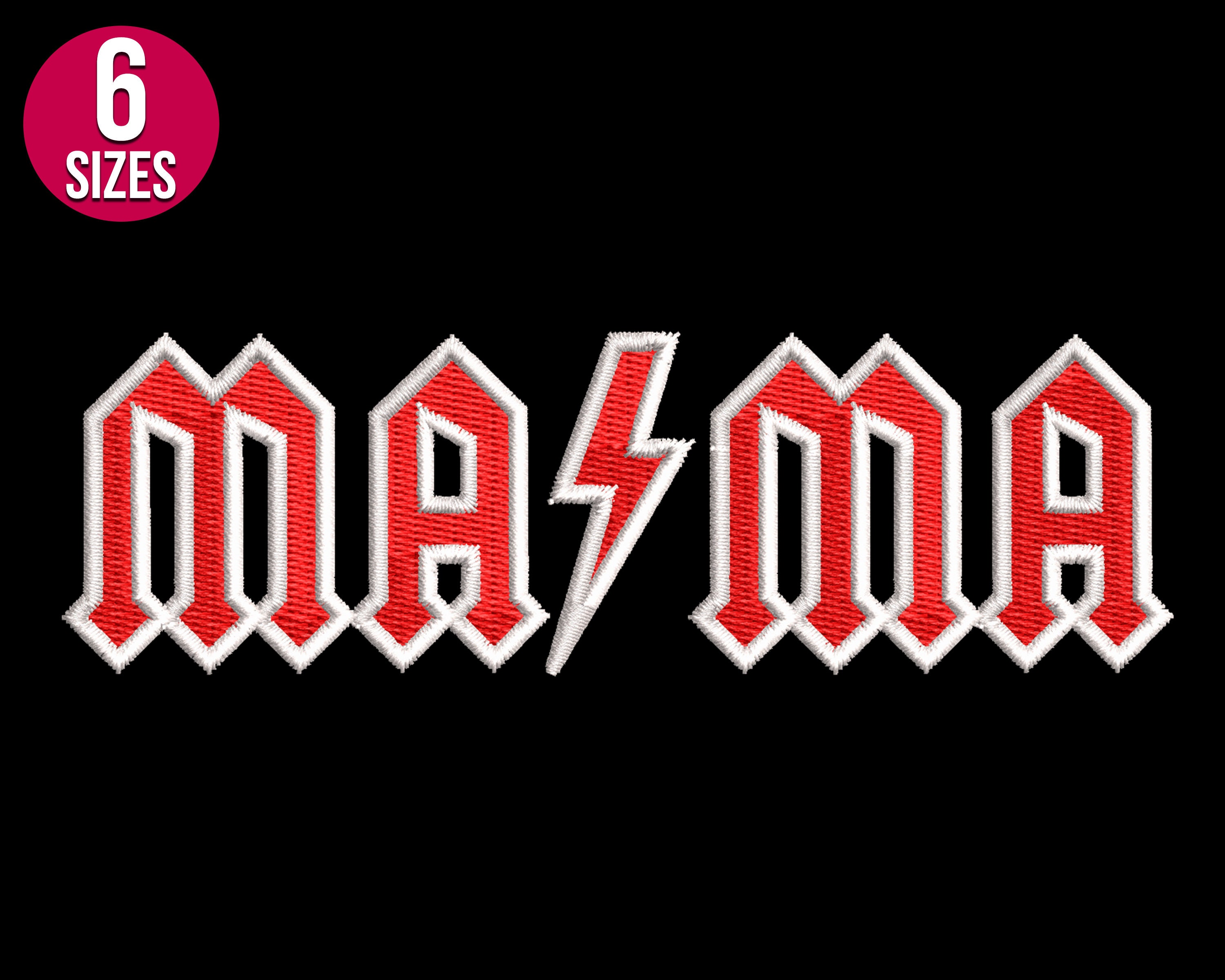 Mama Embroidery Design Rock Machine Embroidery File Instant - Etsy