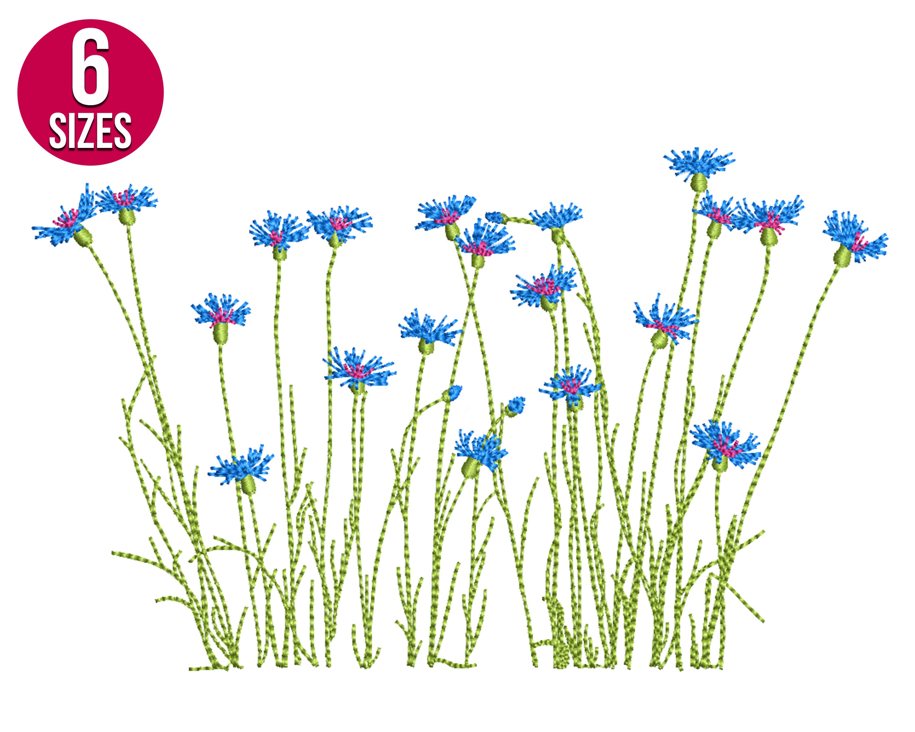 Meadow Wildflowers Embroidery Design Machine Embroidery File - Etsy