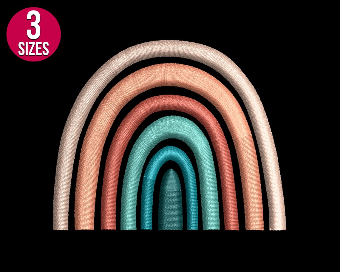 Rainbow Embroidery Design Boho Machine Embroidery File - Etsy