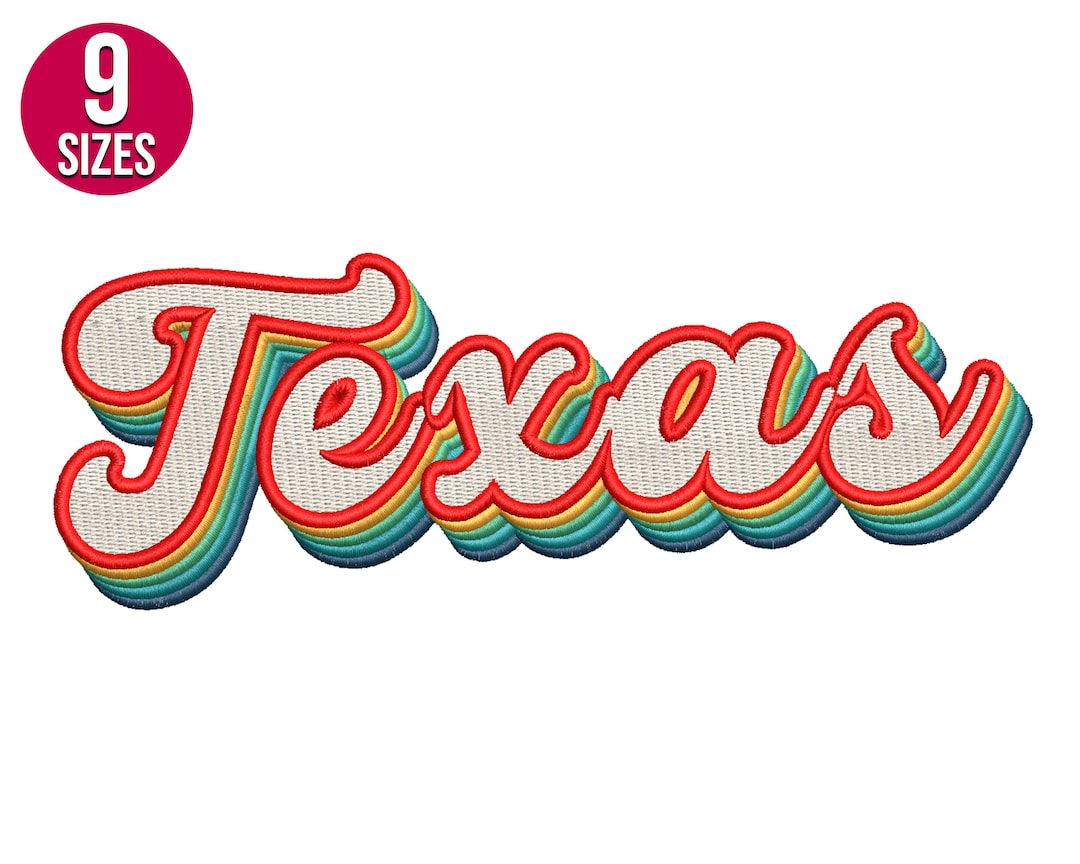 Texas Embroidery Design, Retro, Country, Vintage, Machine Embroidery ...