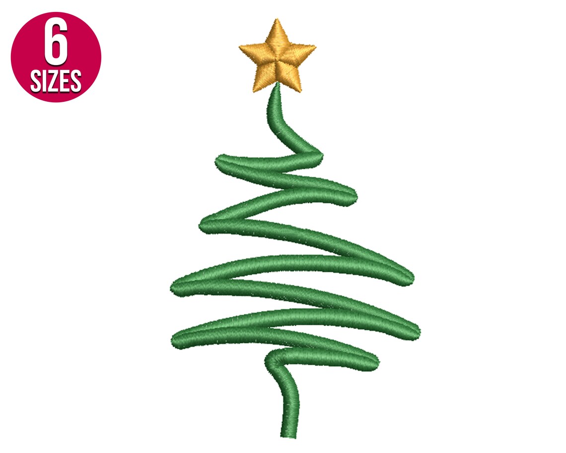 Christmas Tree Embroidery Design Scandinavian Tree Machine - Etsy