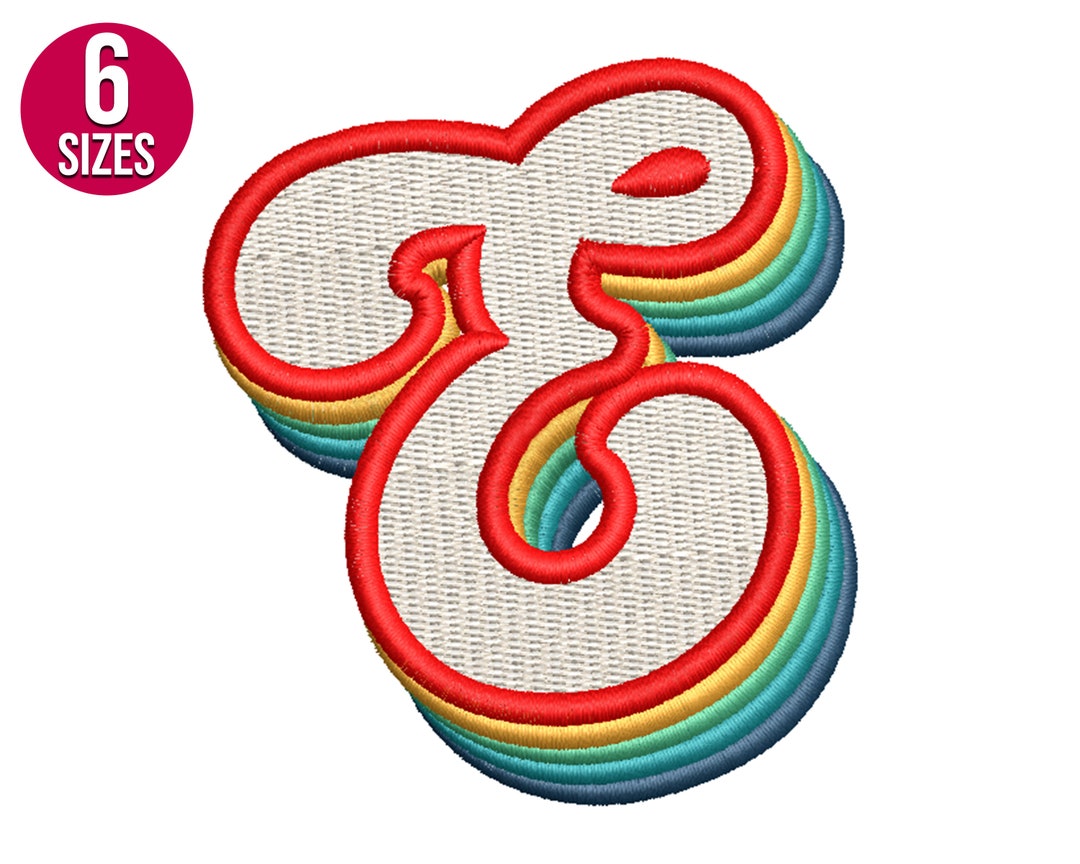 Retro Alphabet Letter E Embroidery Design, Font, Machine Embroidery ...