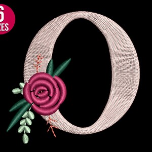 Floral Font Flower Alphabet O Letter Embroidery Design, Machine ...