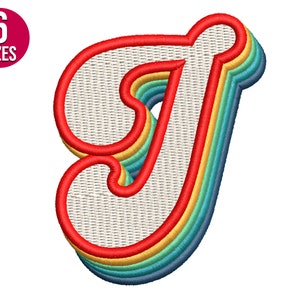 Retro Alphabet Letter J Embroidery Design, Font, Machine Embroidery ...