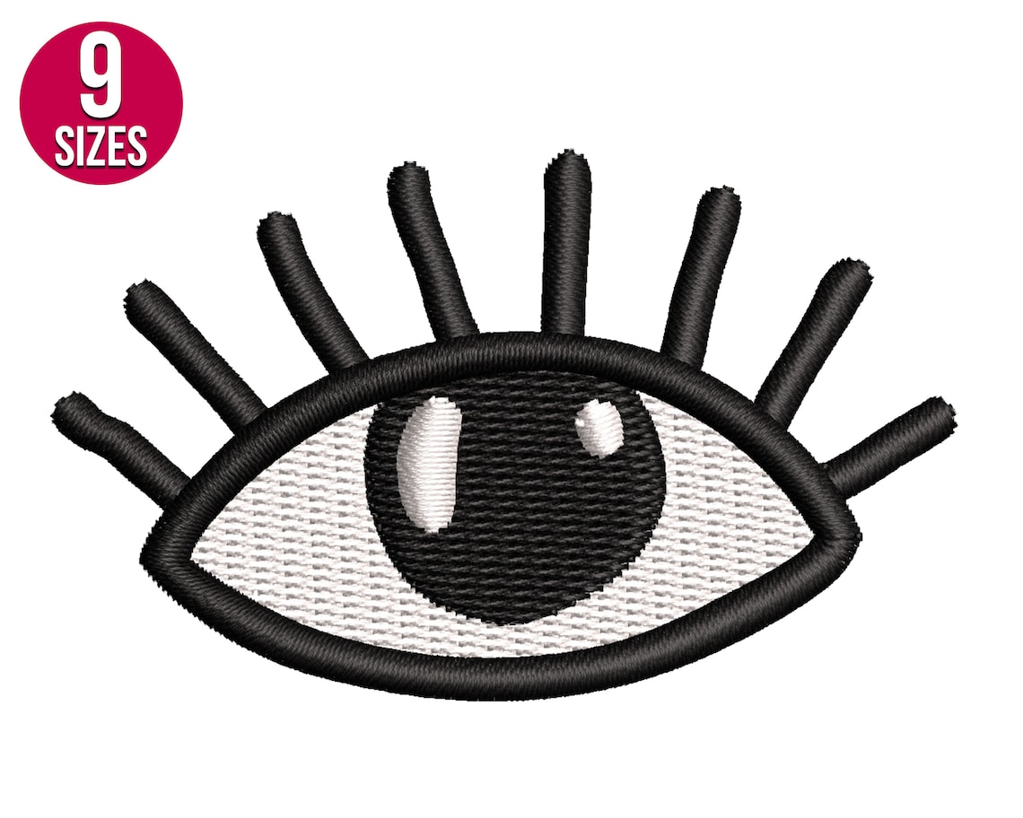 Eye Embroidery Design Eyelashes Machine Embroidery File - Etsy