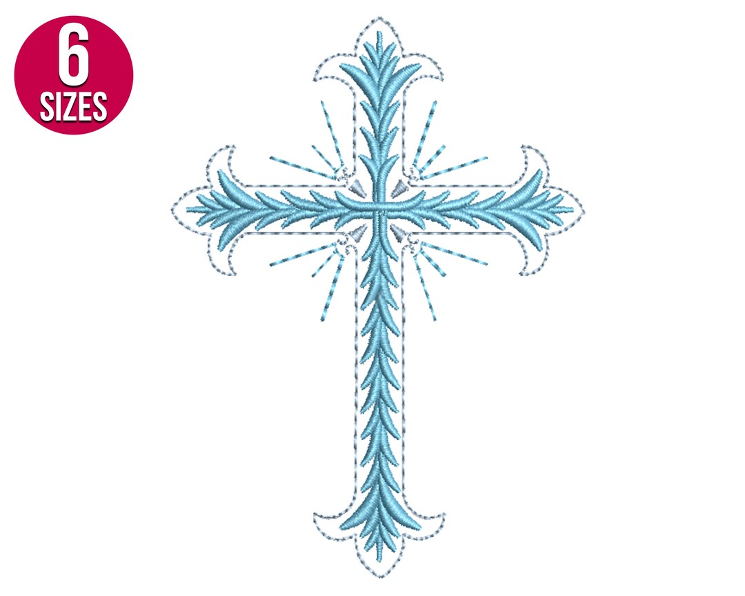 Cross Machine Embroidery Design, Easter Design, Fancy Cross, Machine ...