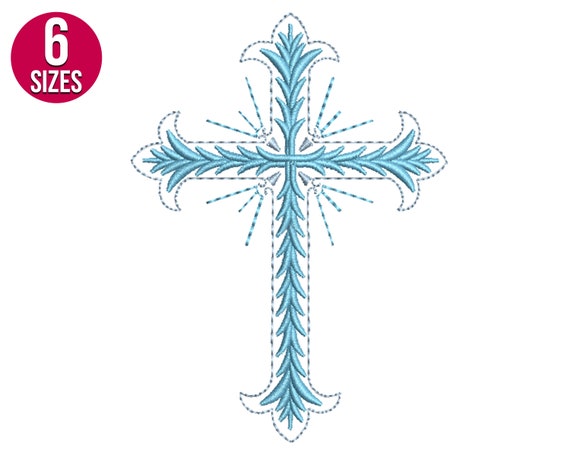 Cross Machine Embroidery Design Easter Design Fancy Cross - Etsy