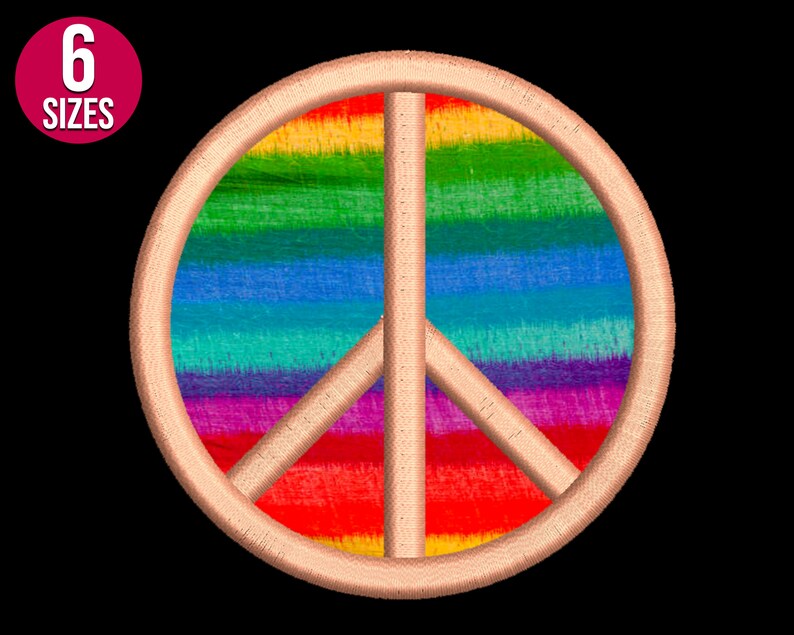 Peace Sign Applique Machine Embroidery Design Peace Symbol - Etsy