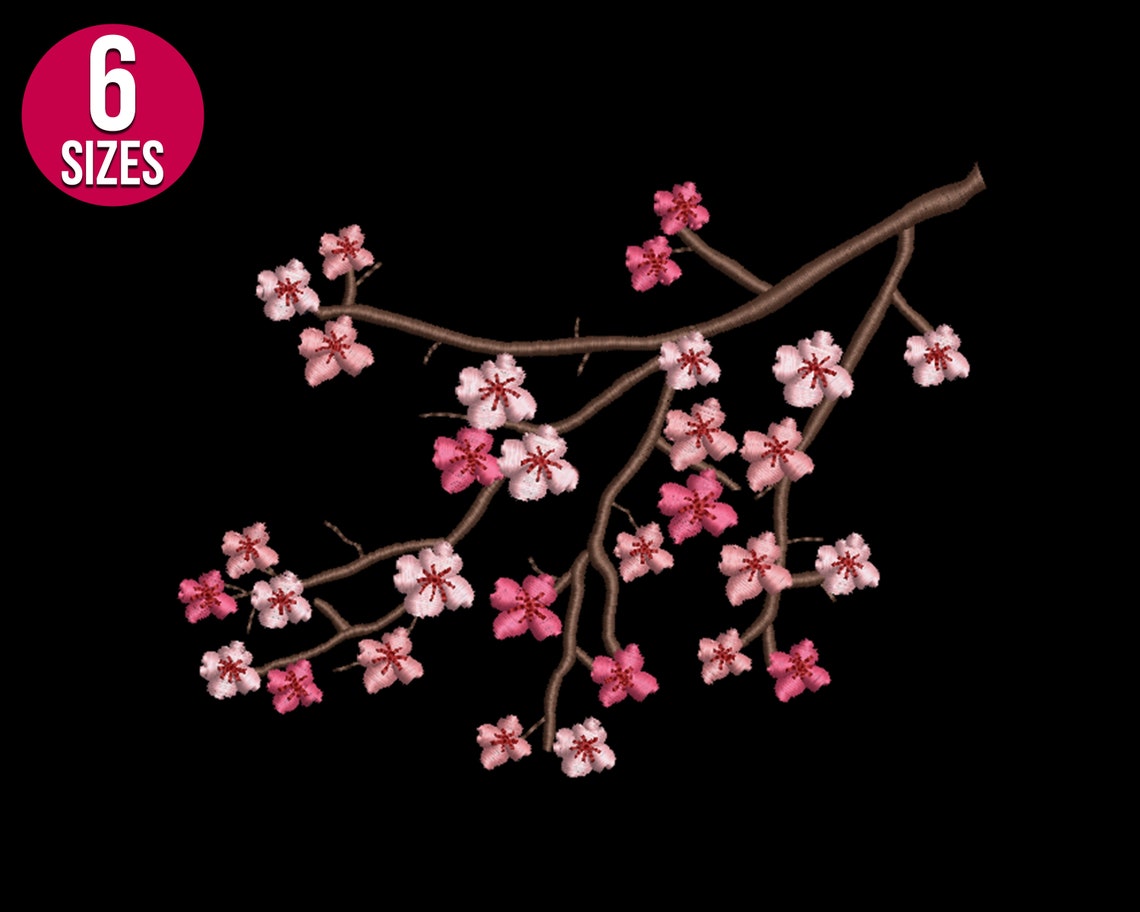 Cherry Blossom Embroidery Design Cherry Branch Machine - Etsy