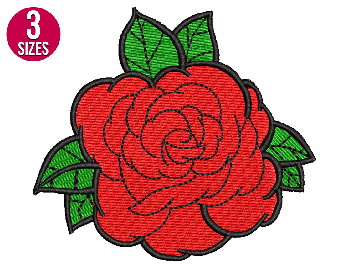 Rose Embroidery Design, Machine Embroidery File, Machine Embroidery ...