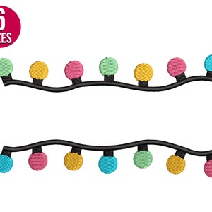 Christmas Lights Machine Embroidery Design, Xmas, Monogram, Bulbs ...