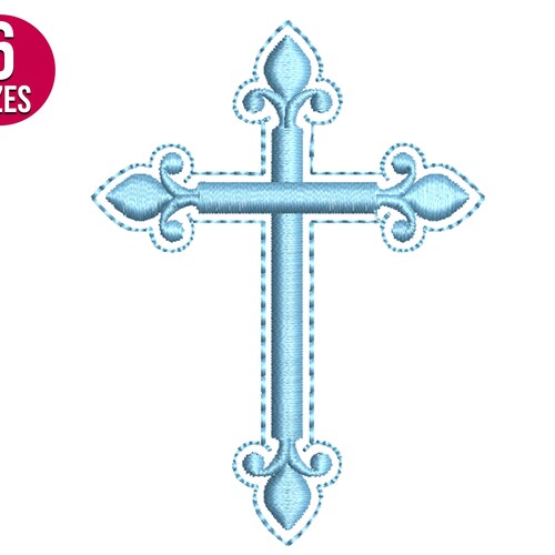 Christian Cross Embroidery Design PES & DST Digital Files - Etsy