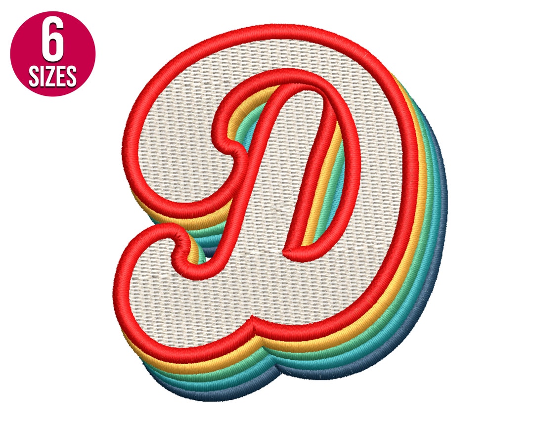 Retro Alphabet Letter D Embroidery Design, Font, Machine Embroidery ...