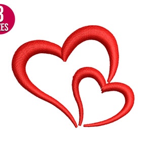 Heart Embroidery Design, Two Hearts, Love, Valentines Day Machine ...